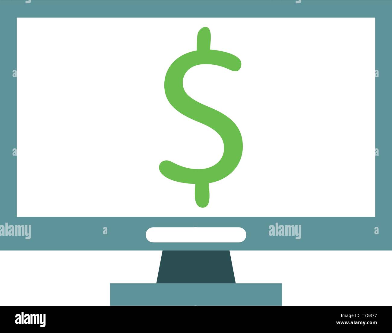 Computer screen with money symbol isolated Stock Vector Image & Art - Alamy