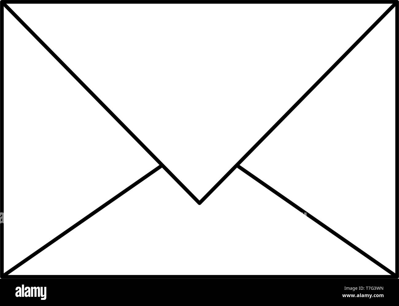 Envelope email symbol isolated black and white Stock Vector Image & Art ...