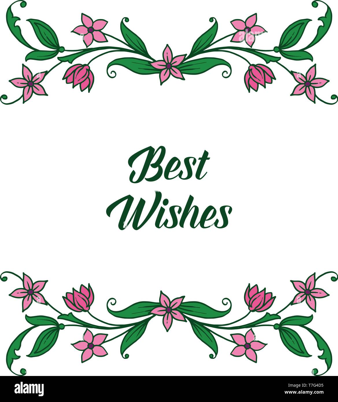 Vector illustration greeting card best wishes with pattern purple ...