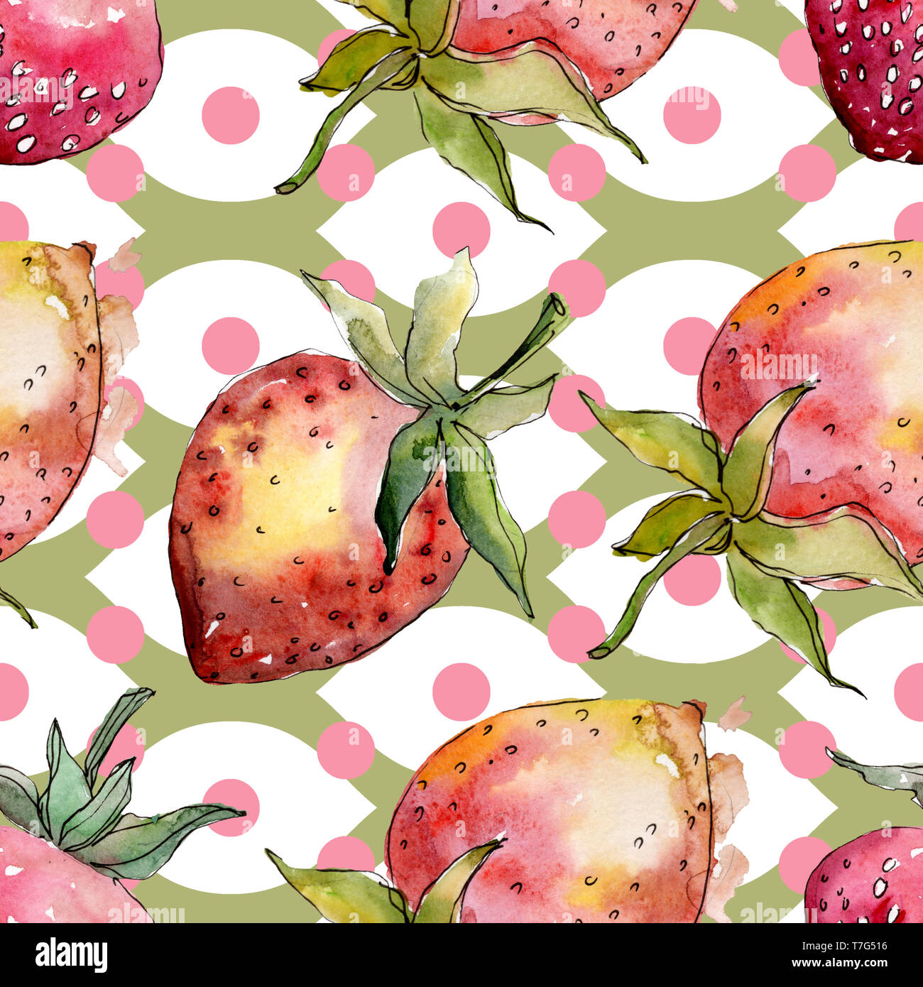 Strawberry healthy food. Watercolor background illustration set ...