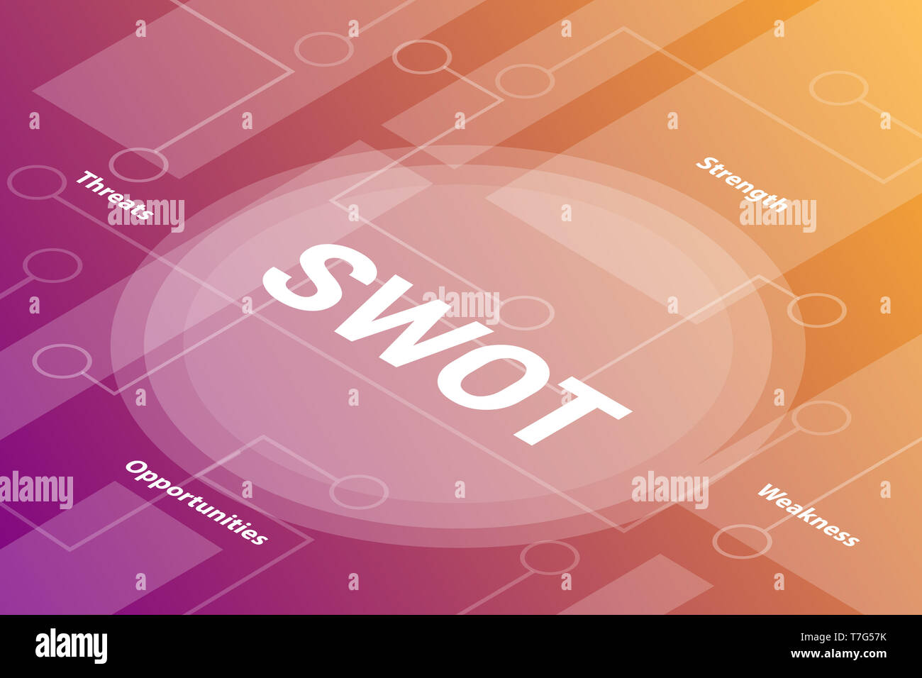 swot words isometric 3d word text concept with some related text and ...