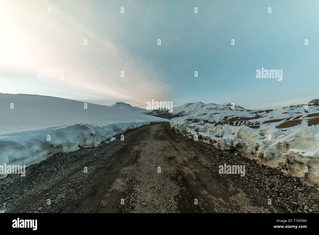 open road in winter in himalayas of india Stock Photo - Alamy