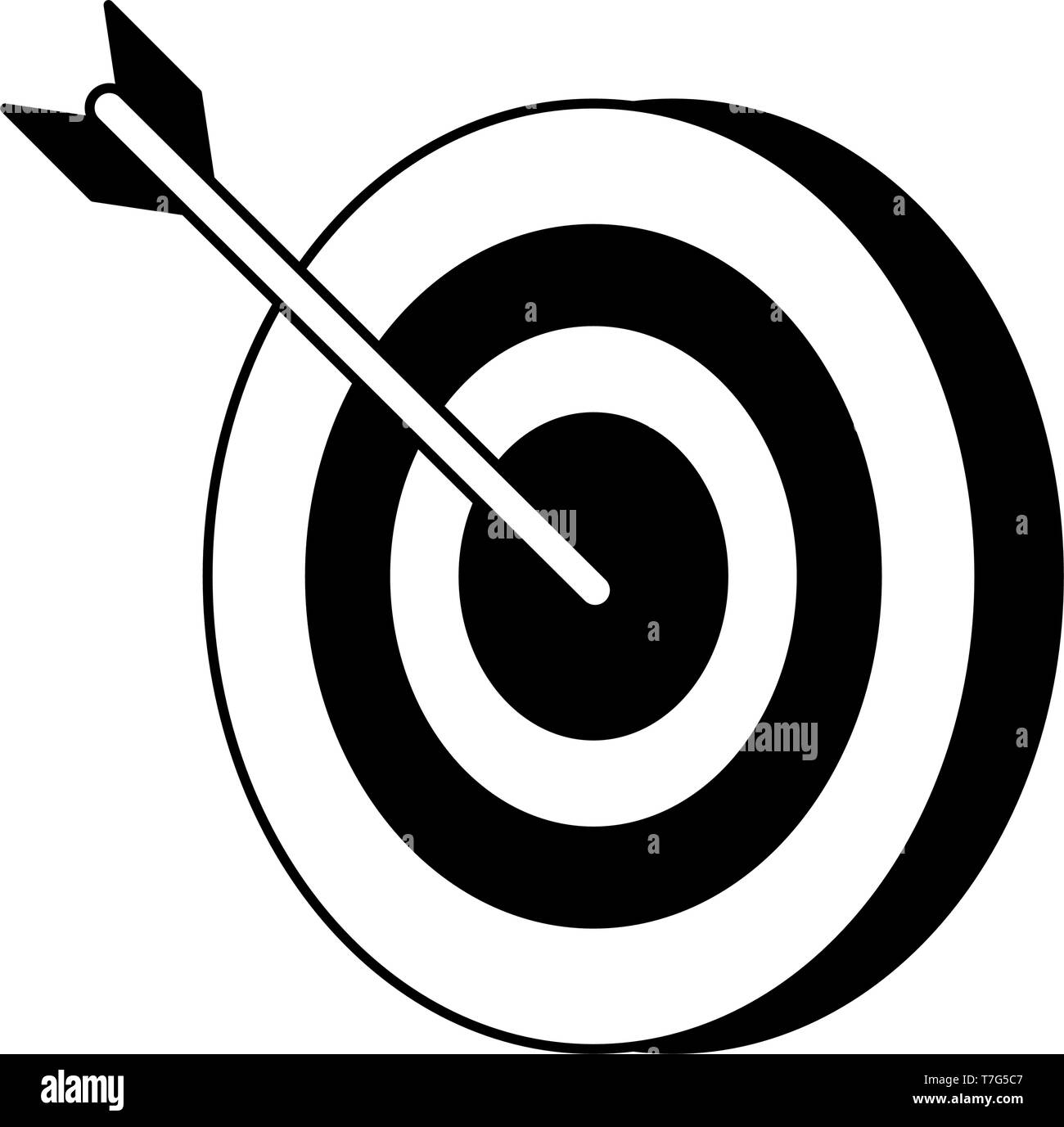 Target goal with arrow symbol isolated black and white Stock Vector ...
