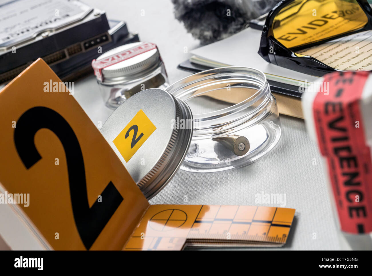 Identification Numbers, various laboratory evidence forensic equipment ...