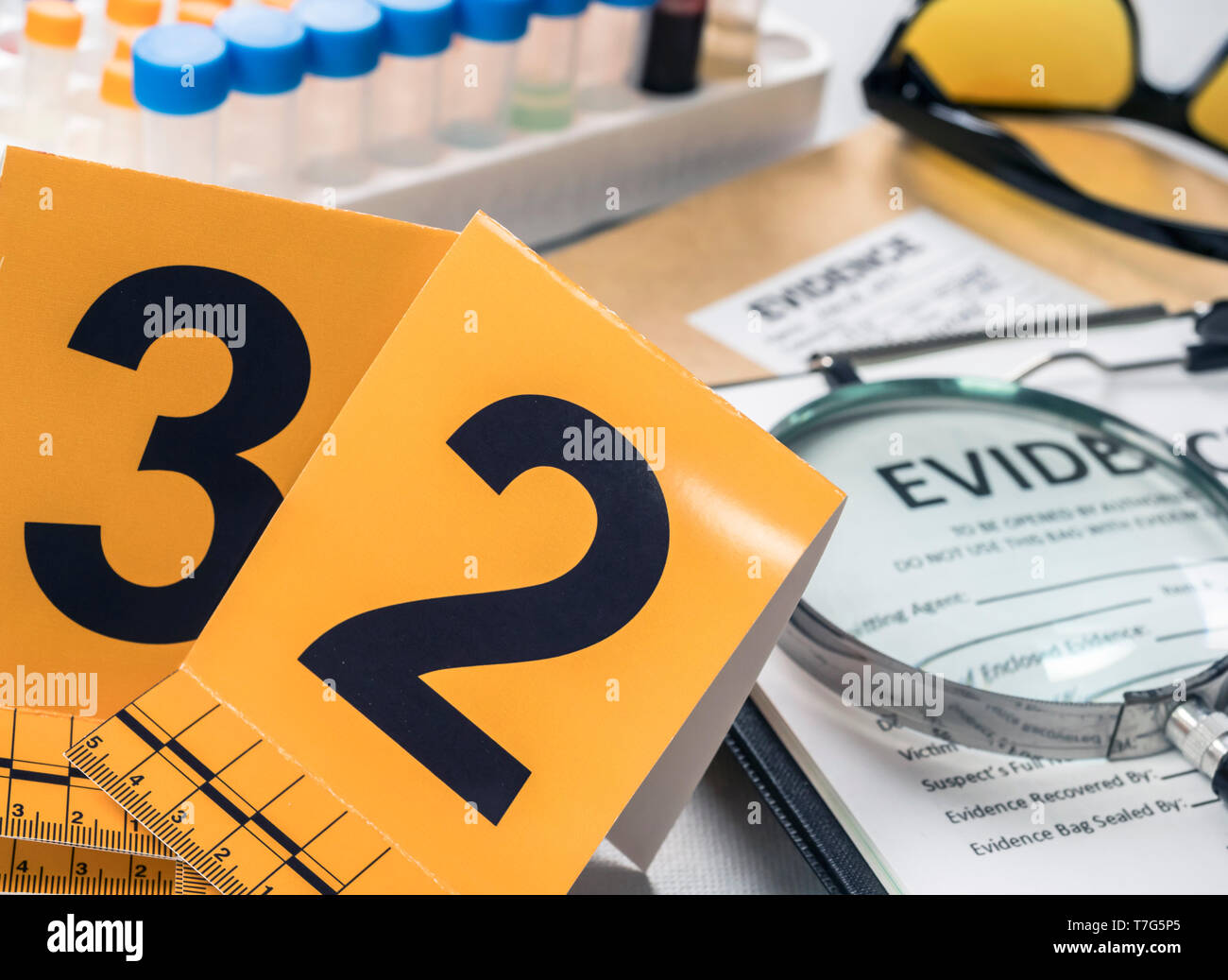 Identification Numbers, various laboratory tests forensic equipment ...