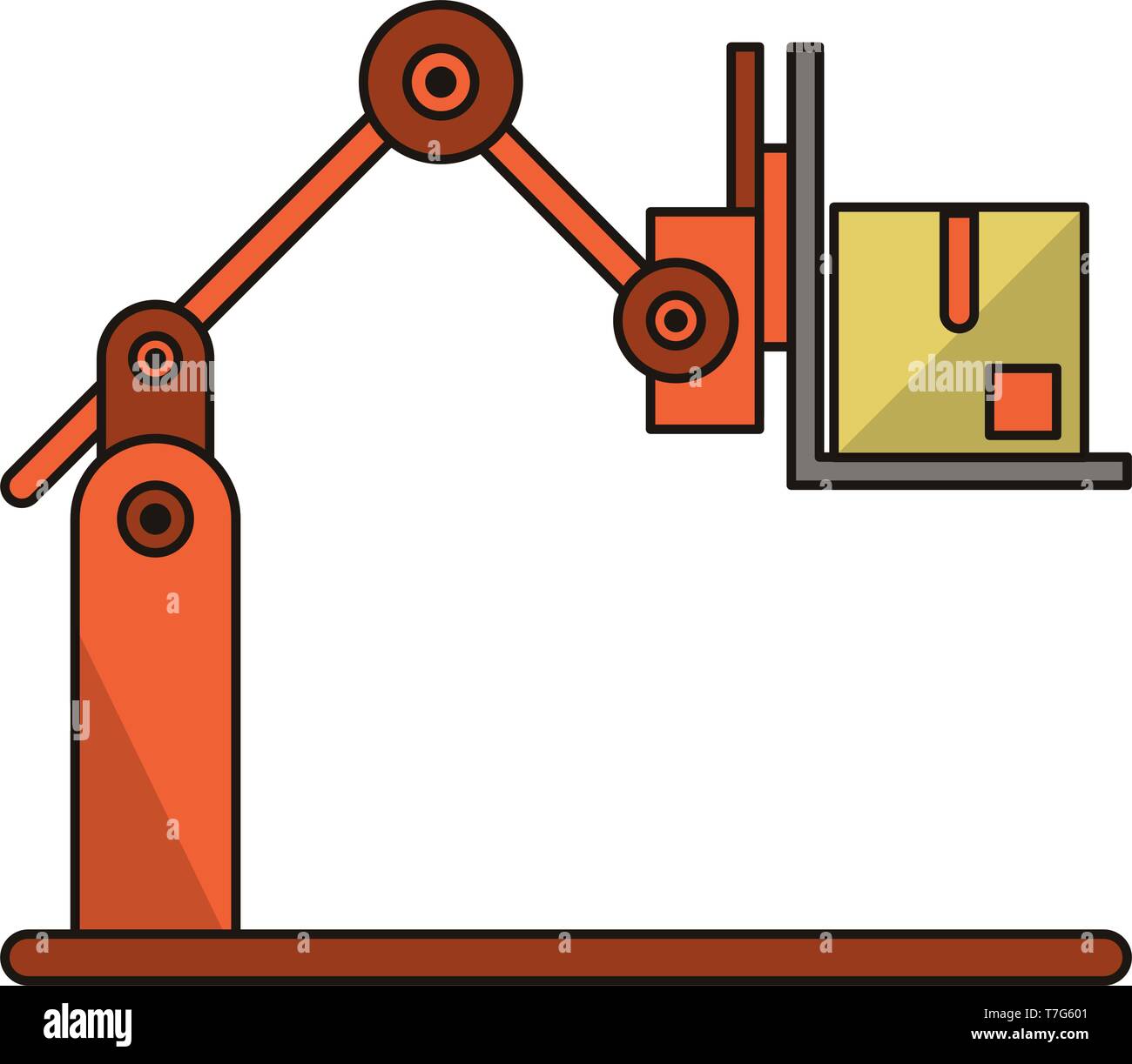 Hydraulic arm with box symbol Stock Vector Image & Art - Alamy