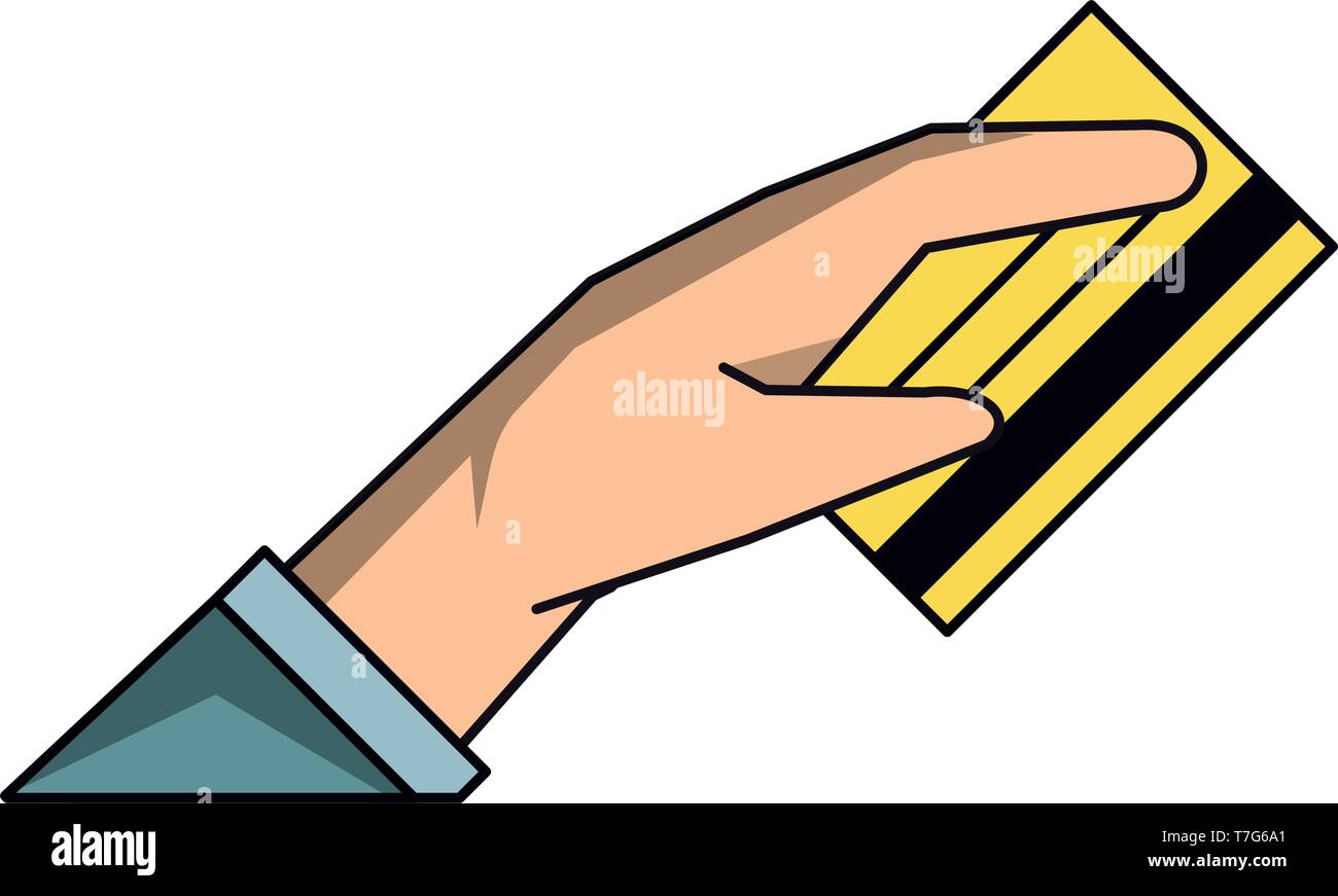 Hand with credit card cartoon Stock Vector Image & Art - Alamy