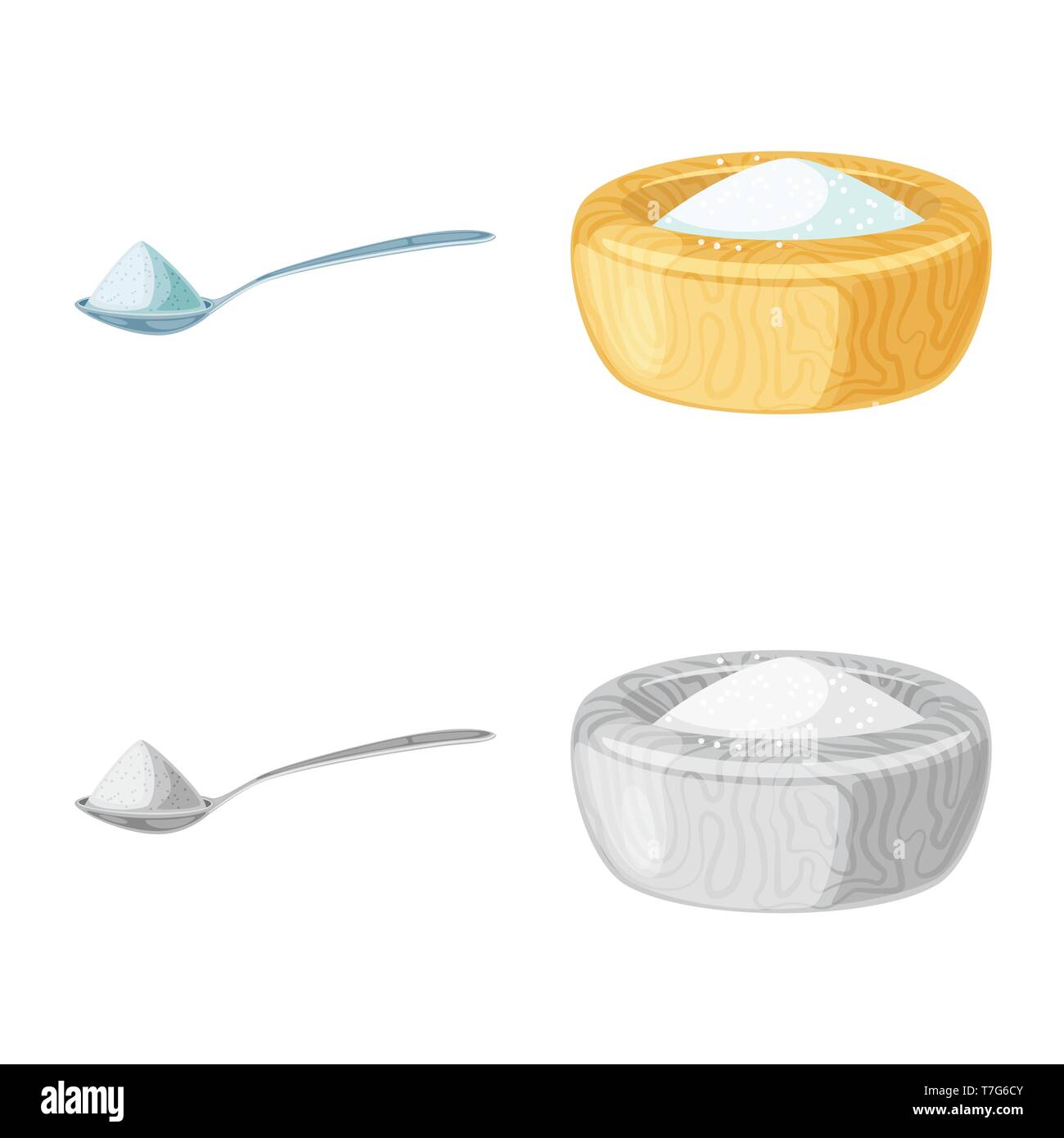 spoon,bowl,salty,handful,seasoning,hill,powder,white,grains,flour ...