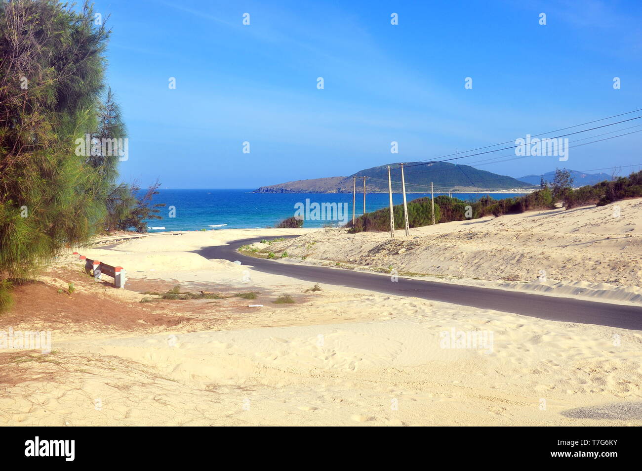 the beautiful road beside the beach Stock Photo - Alamy