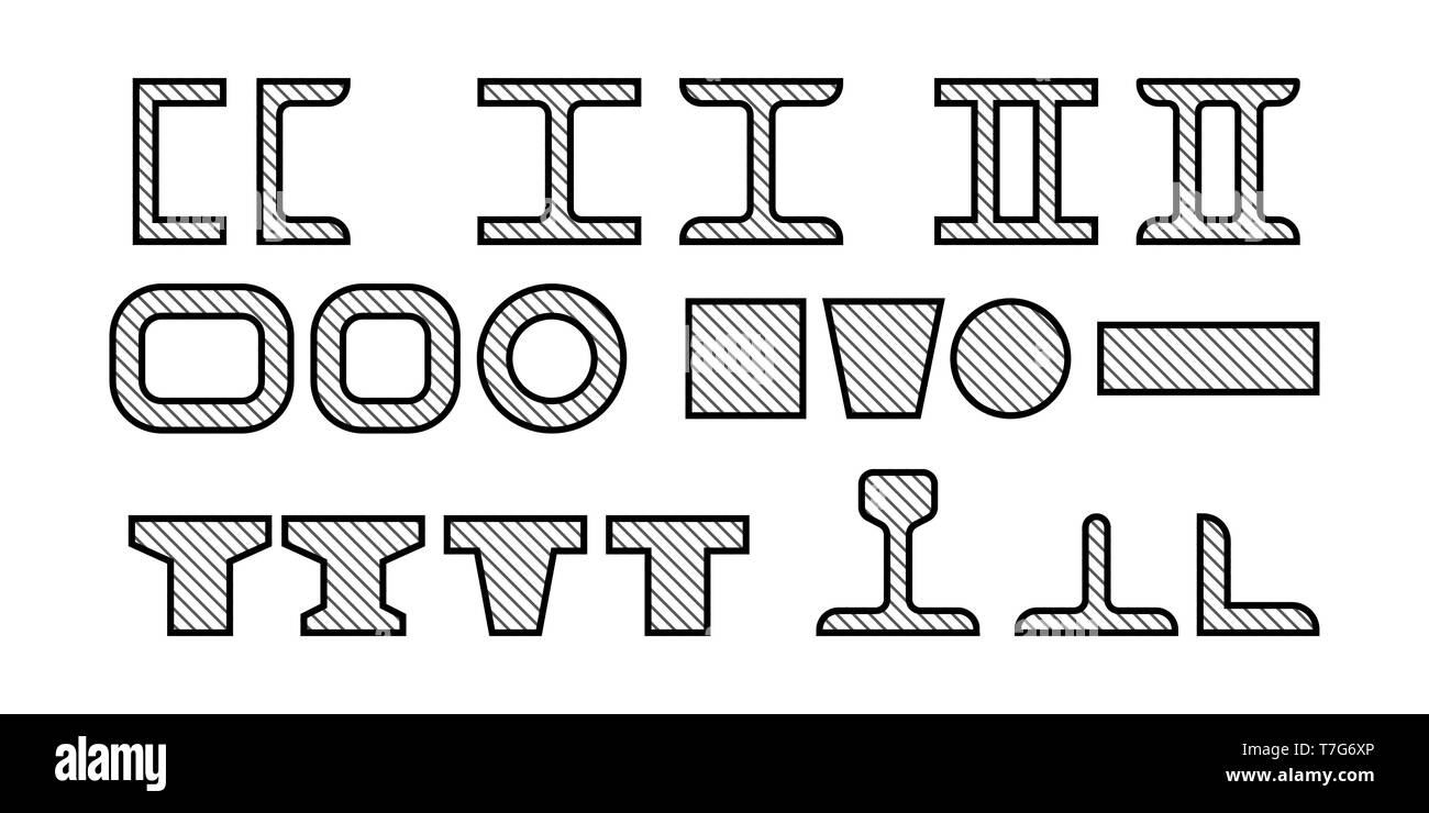 Building beams. Vector illustration. Design and architecture. Set of ...