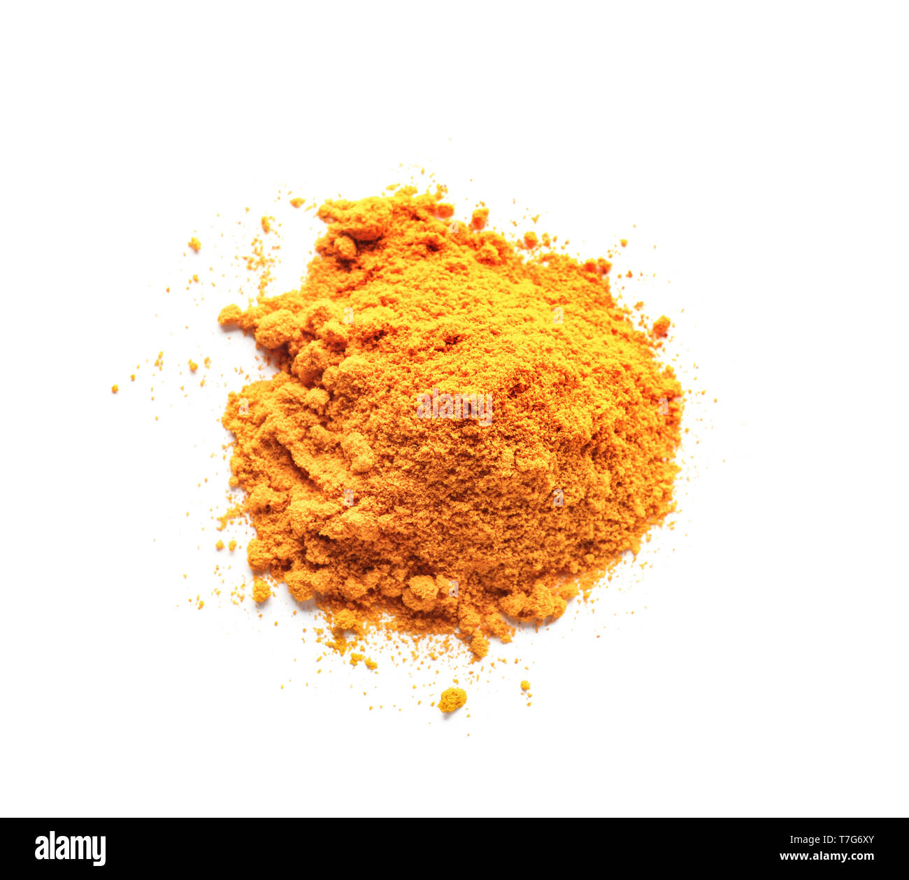 Turmeric powder on white background Stock Photo - Alamy