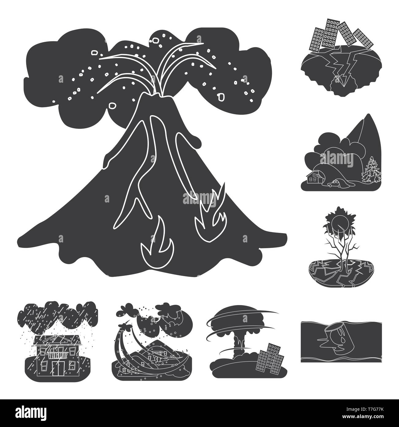 Black volcano soil Stock Vector Images - Alamy