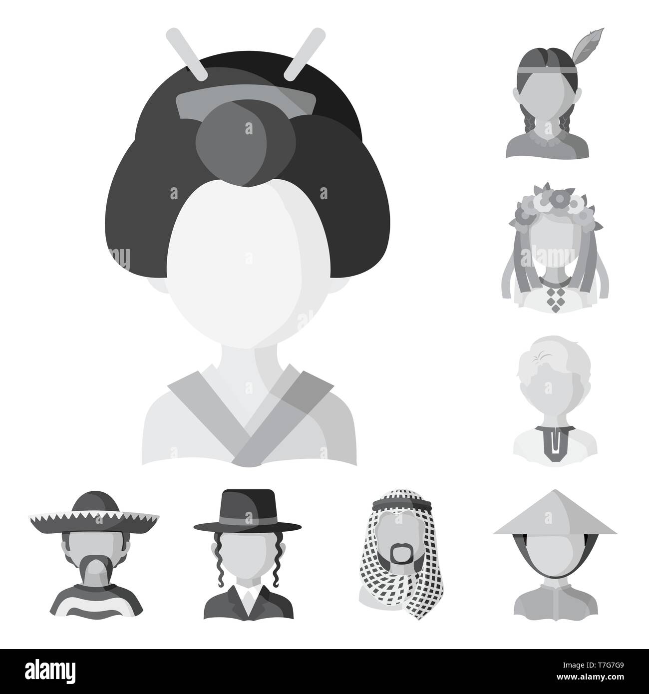 Vector design of person and culture sign. Collection of person and race ...