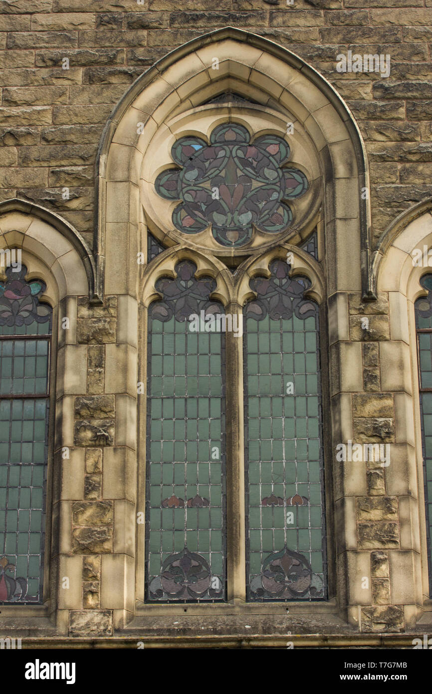 Window from an old church building in Cromford, Derbyshire Peak ...