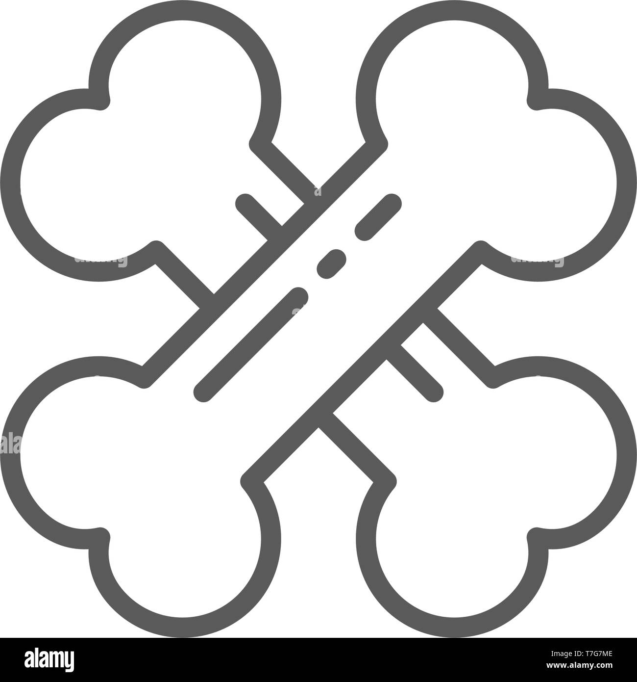 Crossed bones line icon Stock Vector Image & Art - Alamy