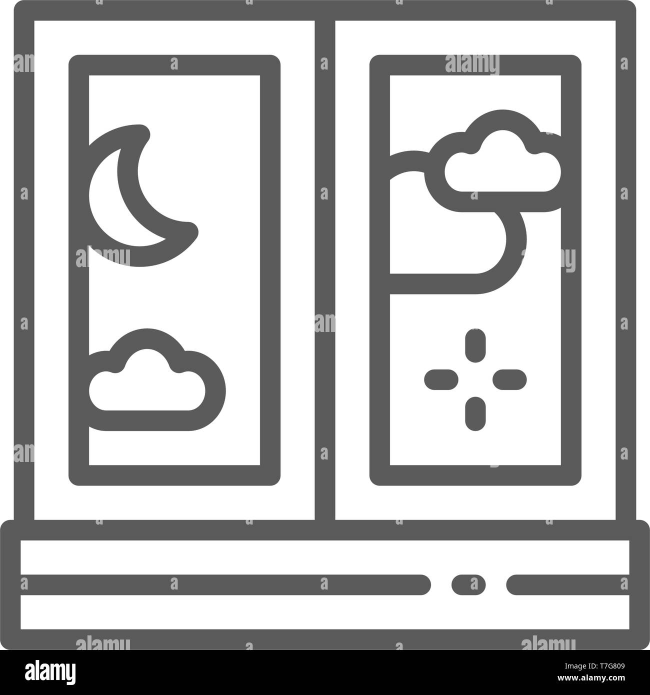 Night outside window line icon Stock Vector Image & Art - Alamy