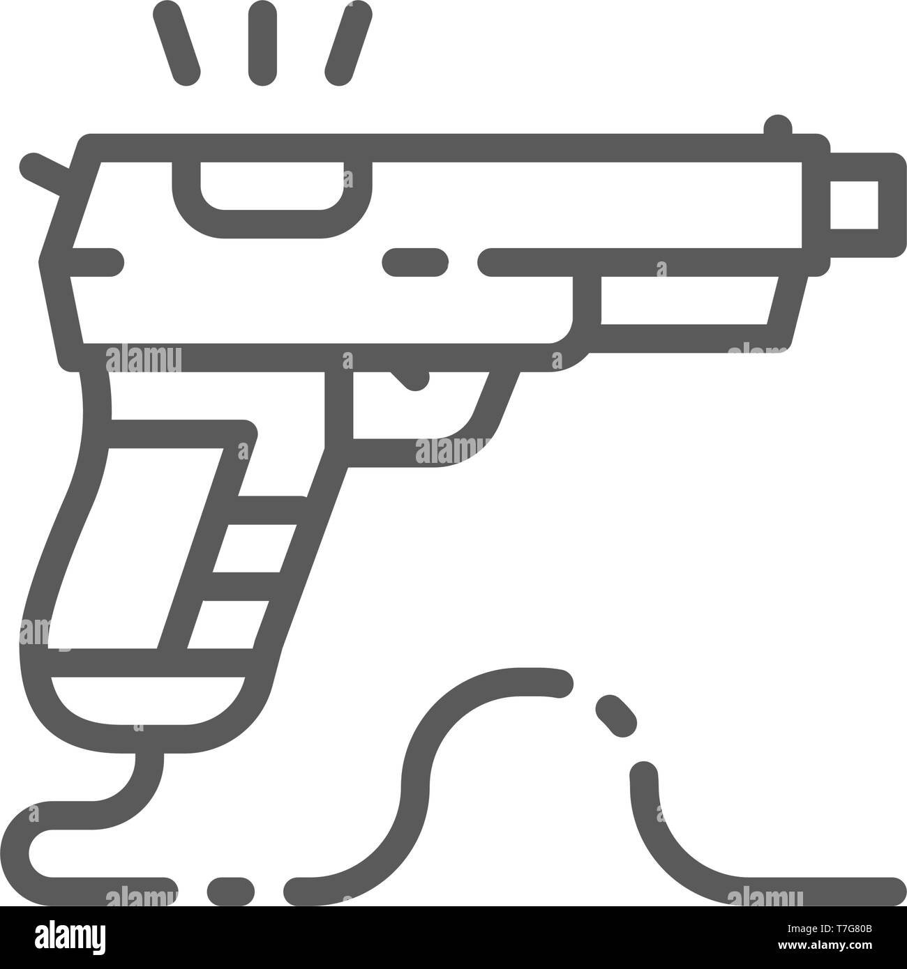 Simple pistol icon isolated Black and White Stock Photos & Images - Alamy