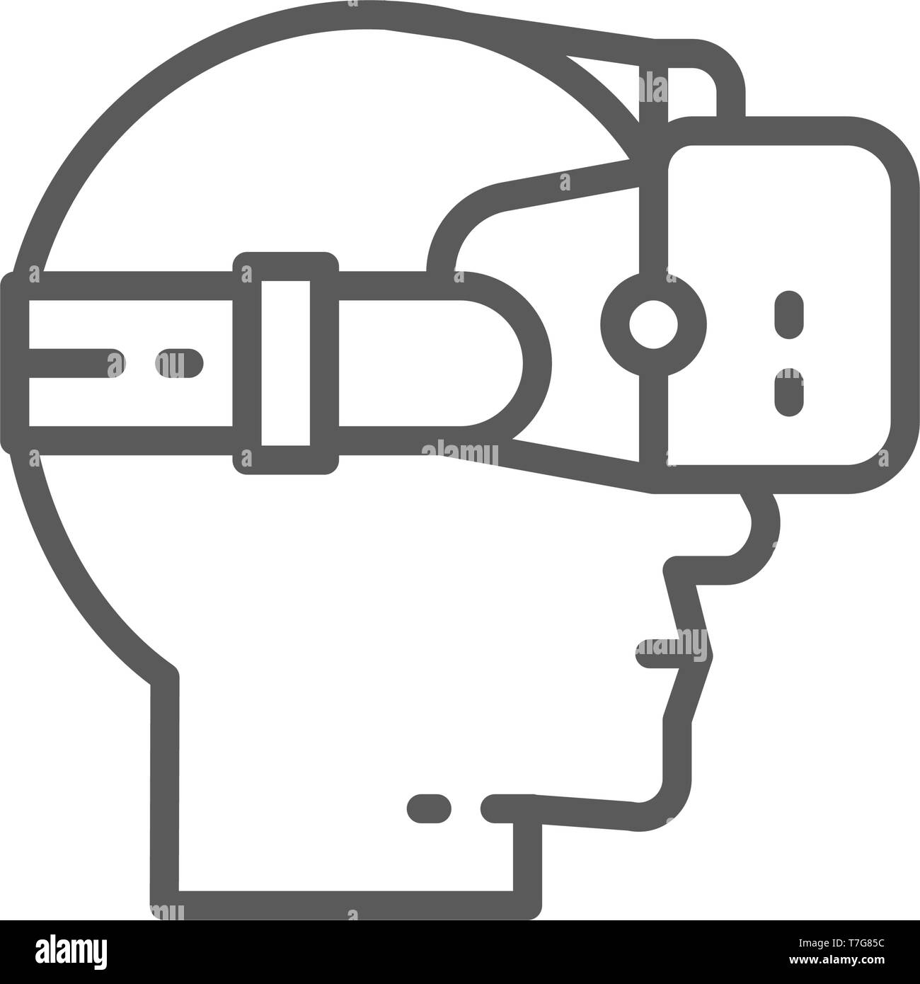 Virtual reality helmet thin Black and White Stock Photos & Images - Alamy
