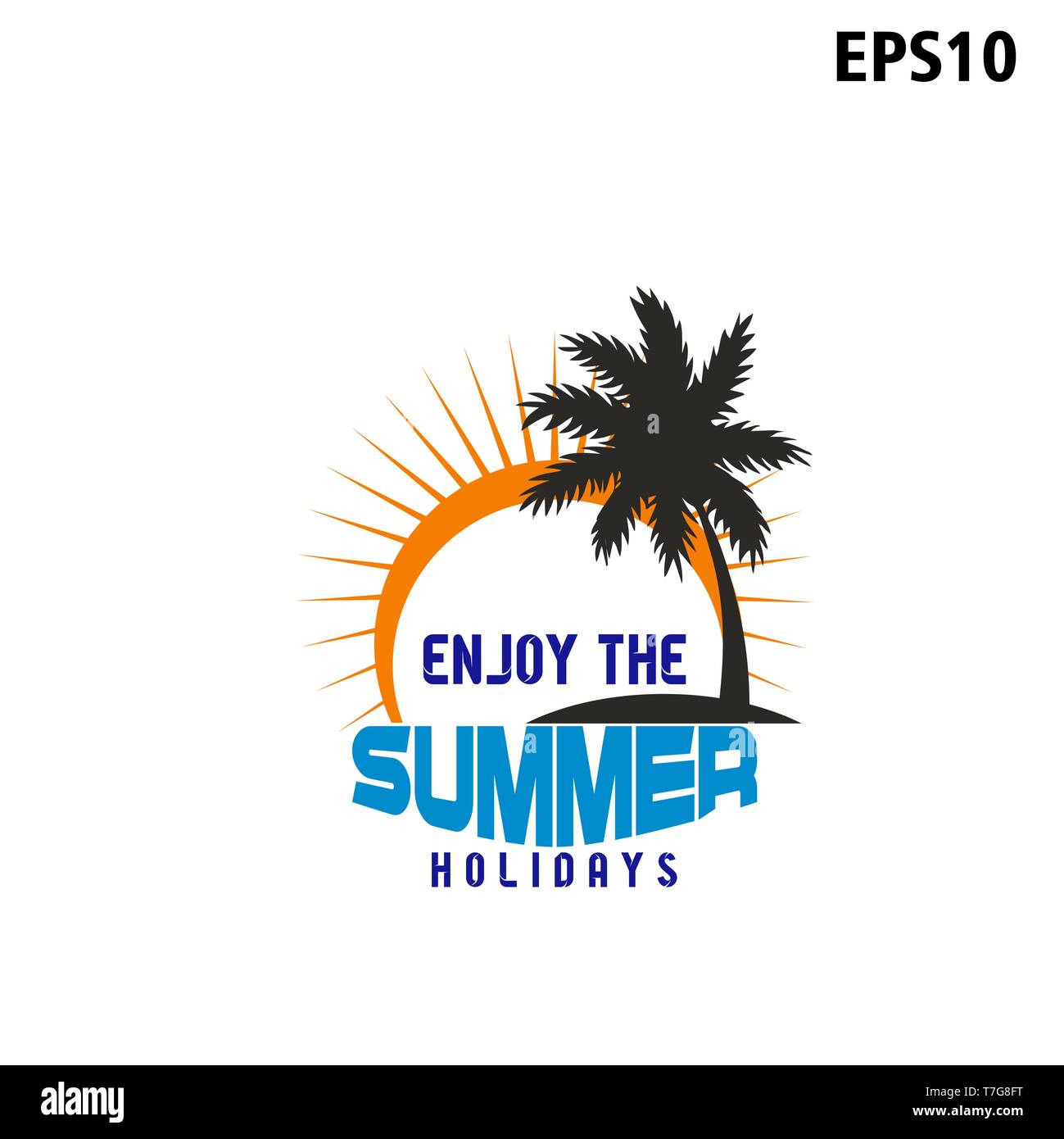 Retro sun palm trees Cut Out Stock Images & Pictures - Alamy