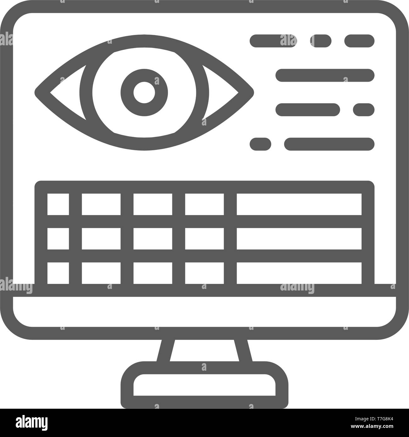 Computer monitor eye isolated icon hi-res stock photography and images ...