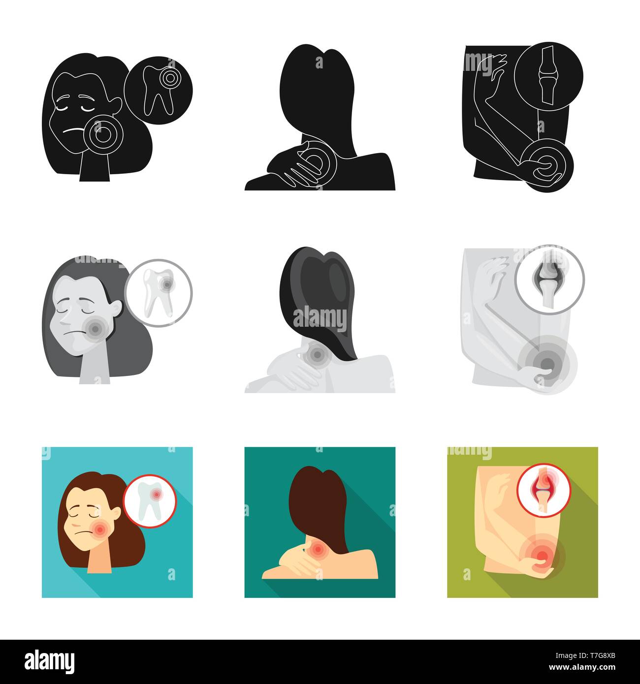 Vector design of hospital and rendering symbol. Collection of hospital ...