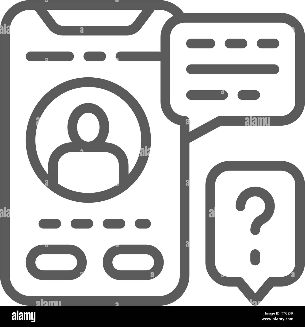 Smartphone display with messages line icon Stock Vector Image & Art - Alamy