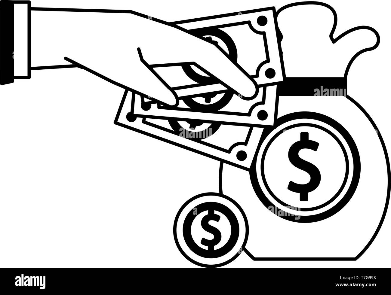 Business and investment symbols black and white Stock Vector Image ...