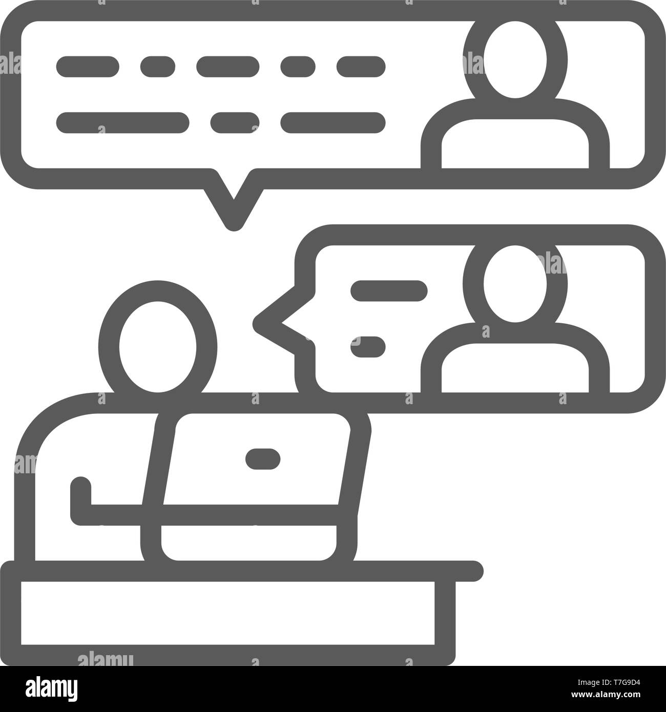 Communication between team members line icon Stock Vector Image & Art ...