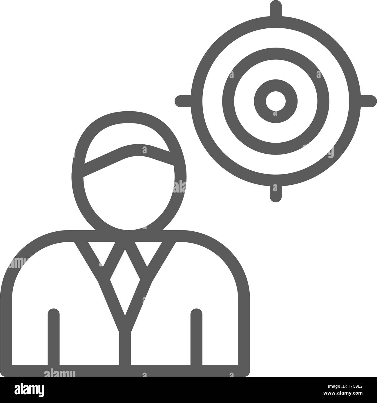 Chief with target, president, leader line icon Stock Vector Image & Art ...