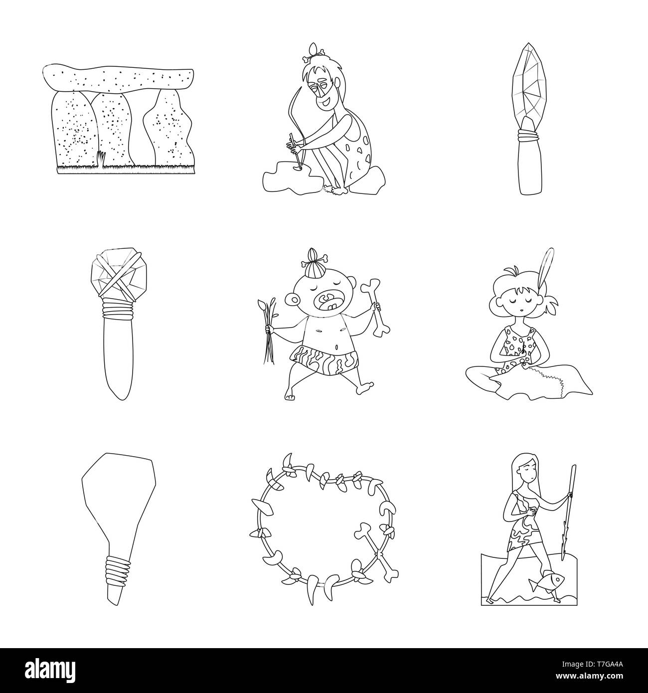 stone,man,arrow,hammer,kid,woman,cudgel,necklace,monolith,caveman,spear ...