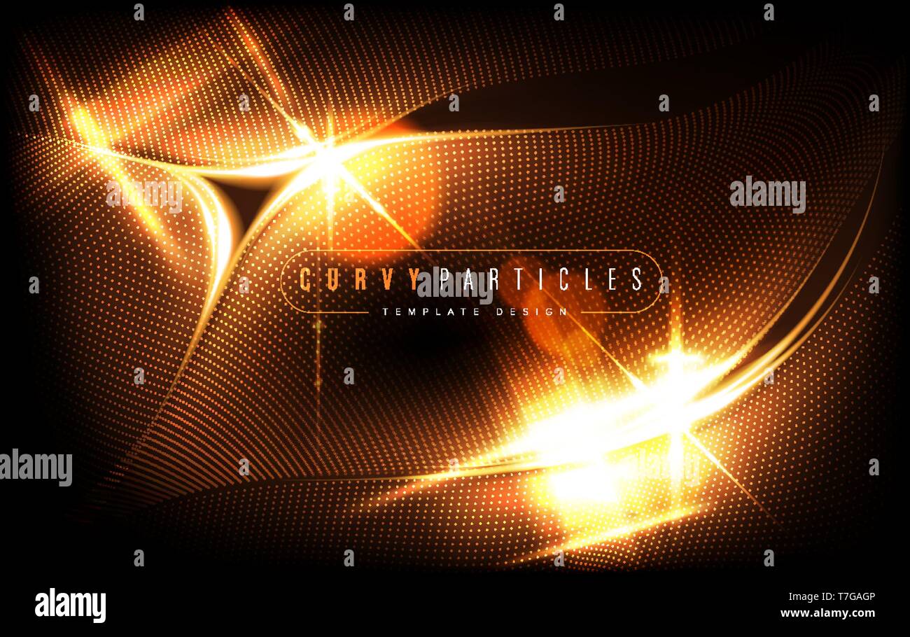 Curvy Particles Template Design Stock Vector Image & Art - Alamy