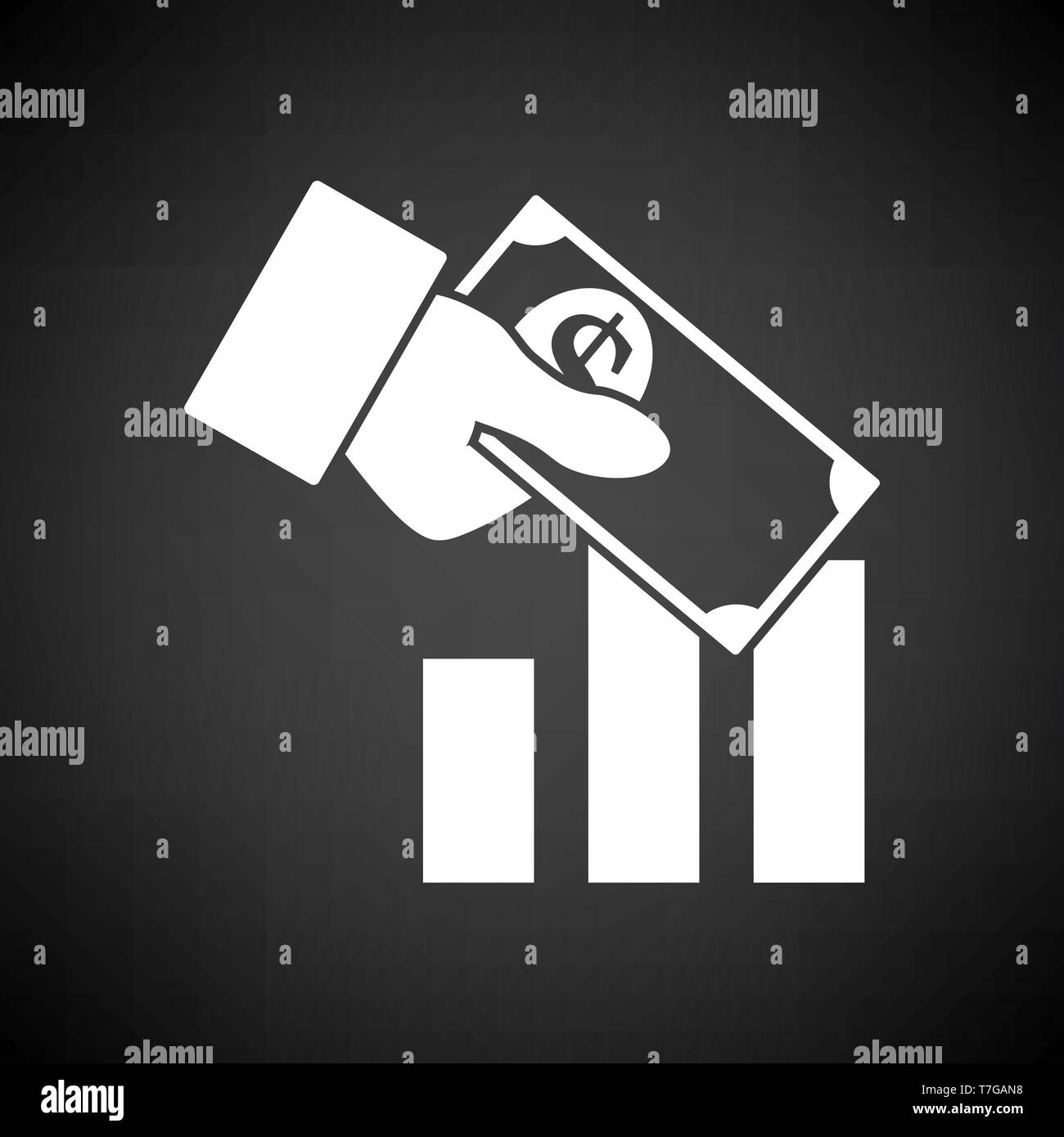 Investment Icon. White on Black Background. Vector Illustration Stock ...