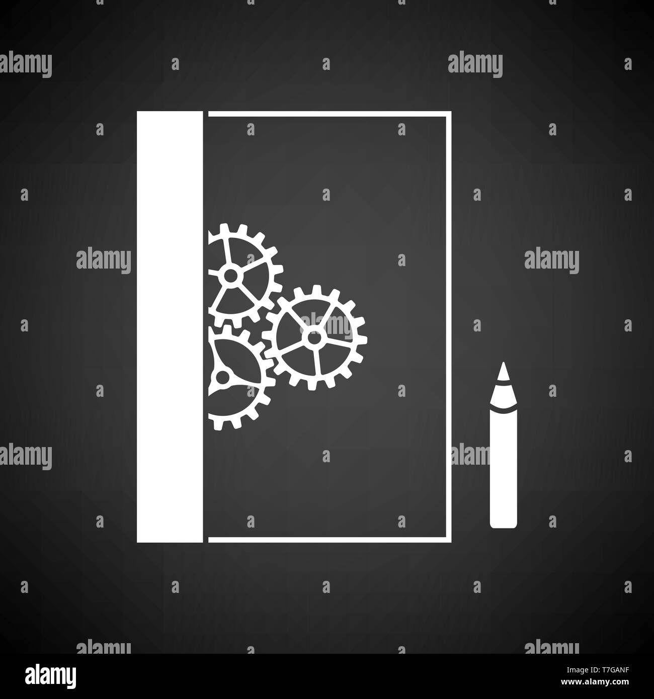 Product Development Icon. White on Black Background. Vector ...