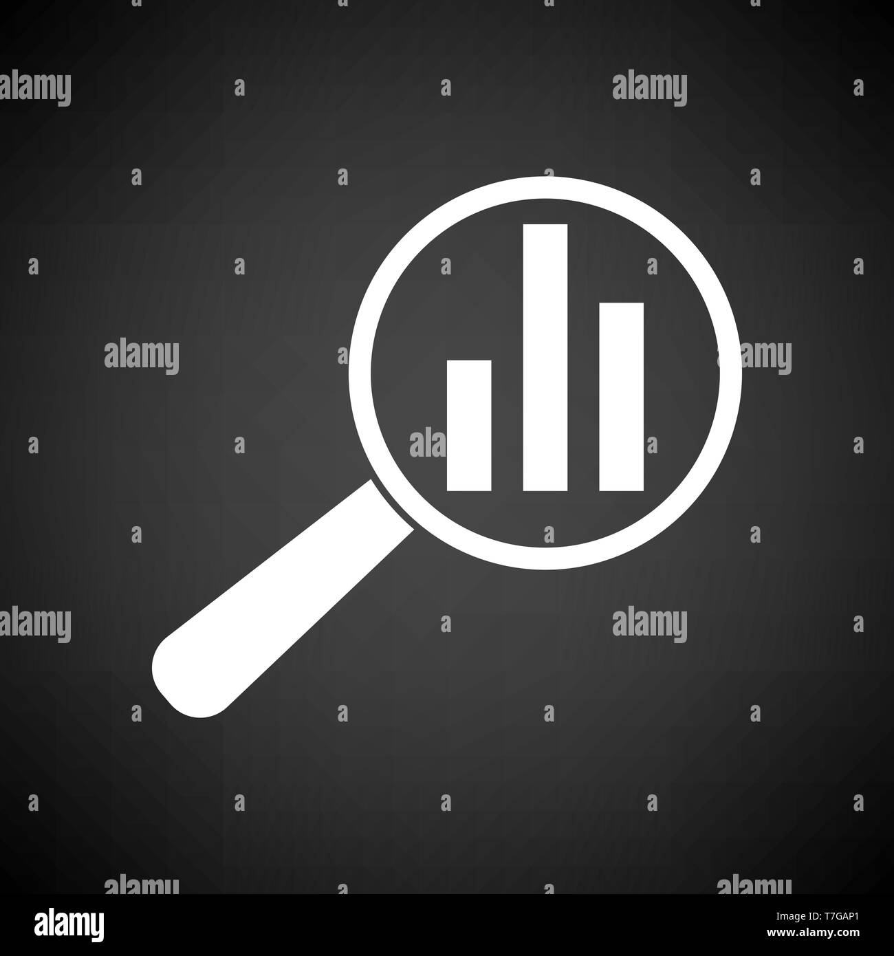Analytics Icon. White on Black Background. Vector Illustration Stock ...