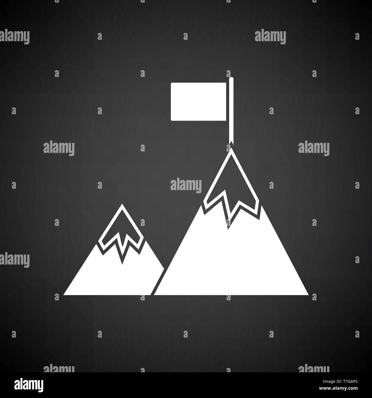 Mission Icon. White on Black Background. Vector Illustration Stock ...