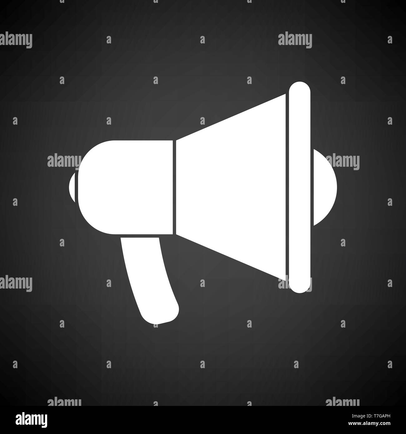 Promotion Megaphone Icon. White on Black Background. Vector ...