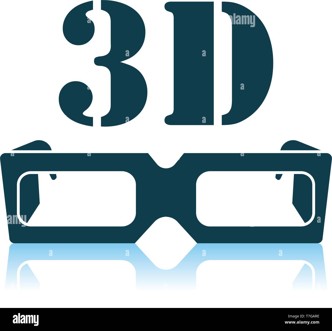 3d Goggle Icon. Shadow Reflection Design. Vector Illustration Stock ...