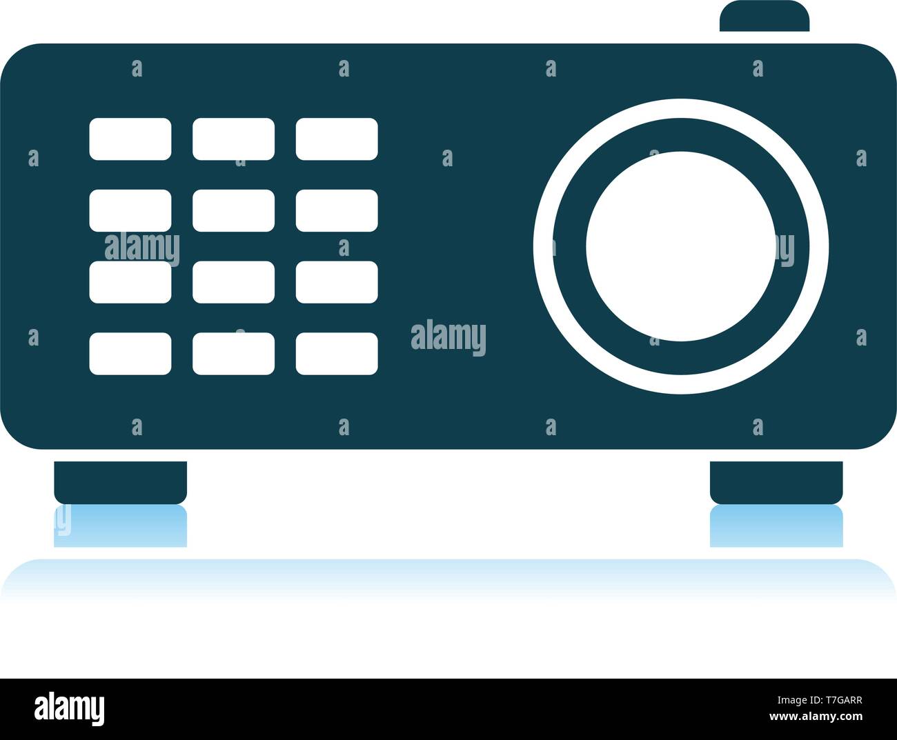 Video Projector Icon. Shadow Reflection Design. Vector Illustration ...