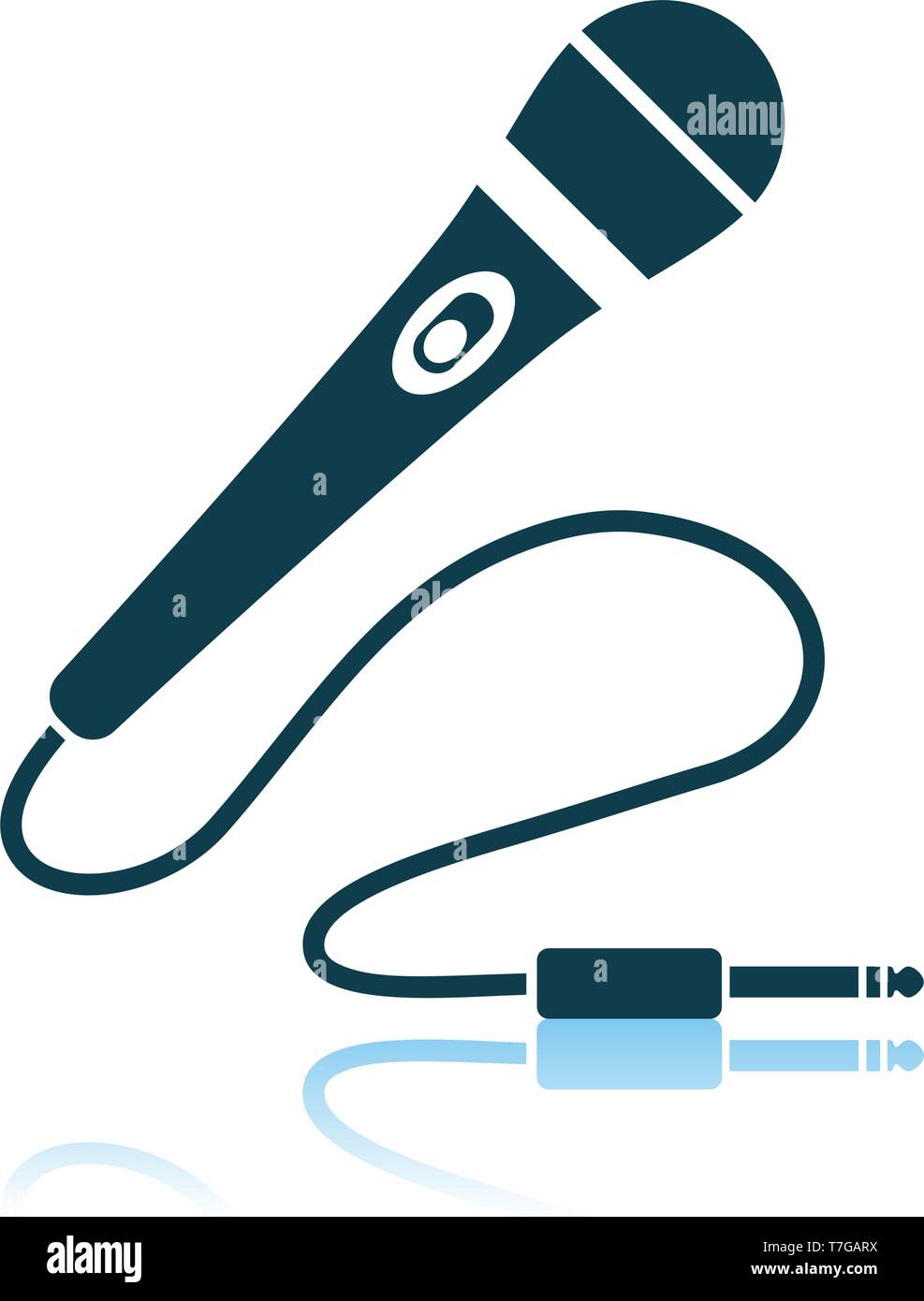 Karaoke Microphone Icon. Shadow Reflection Design. Vector Illustration ...