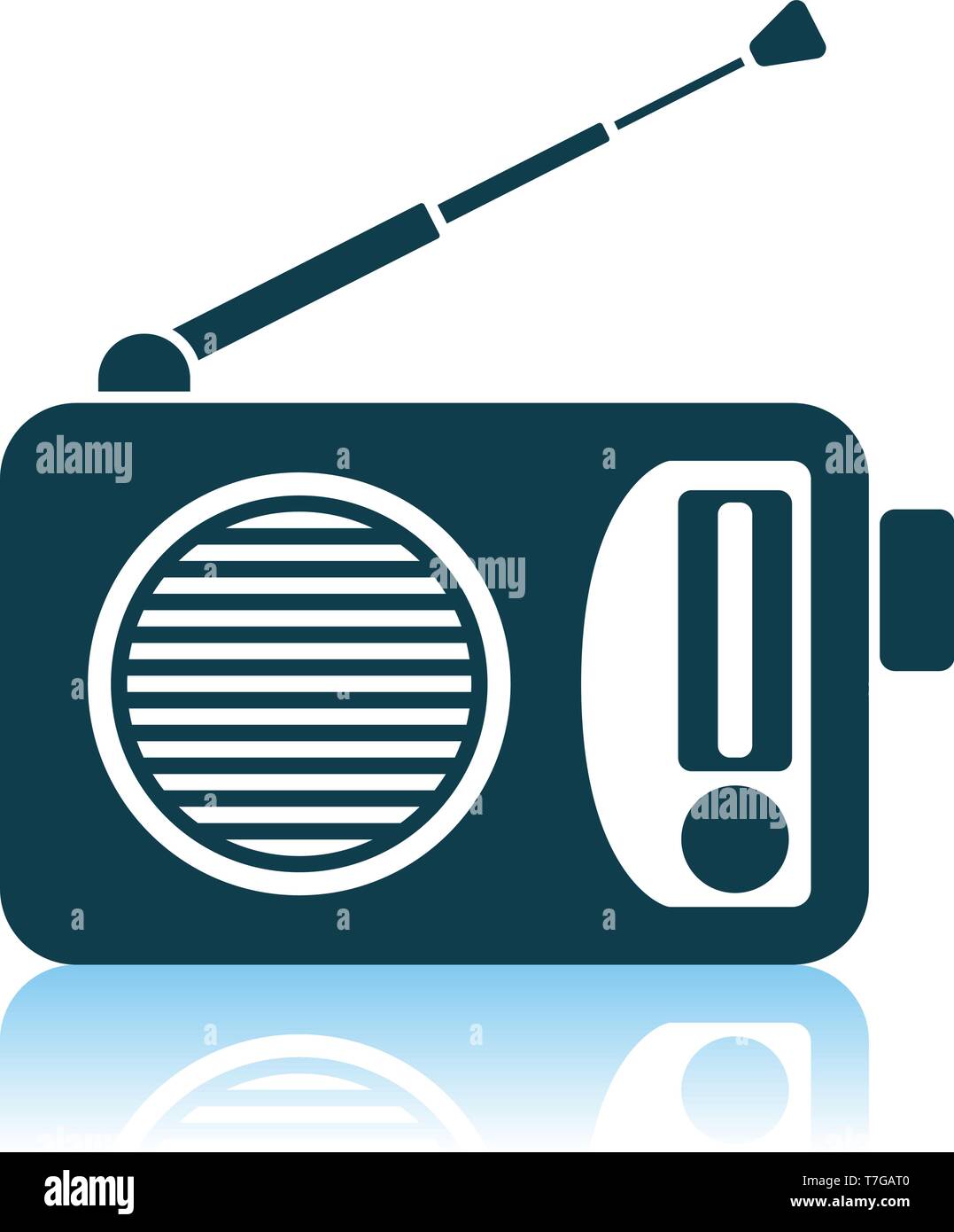 Radio Icon. Shadow Reflection Design. Vector Illustration Stock Vector ...