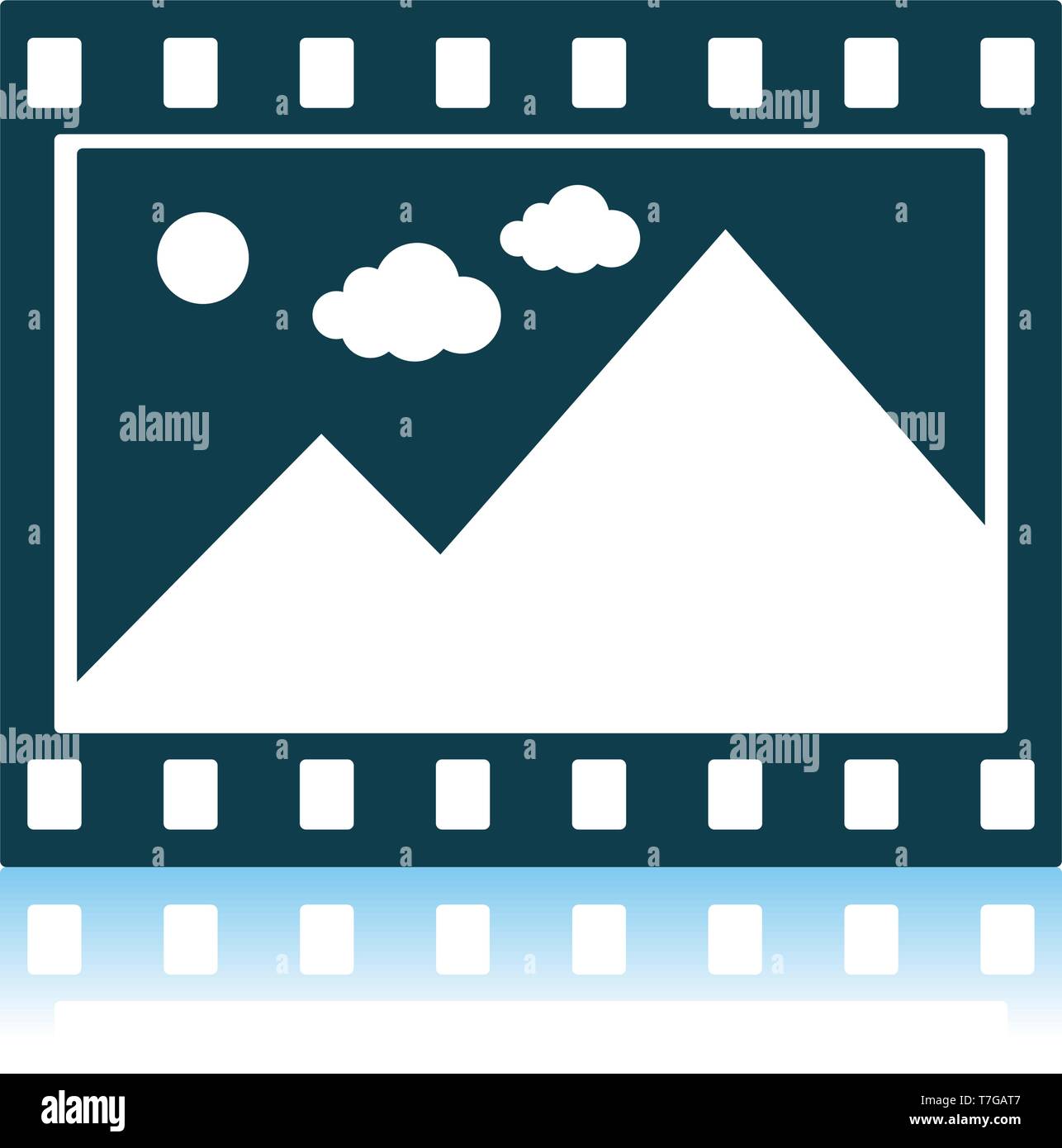 Film Frame Icon. Shadow Reflection Design. Vector Illustration Stock ...