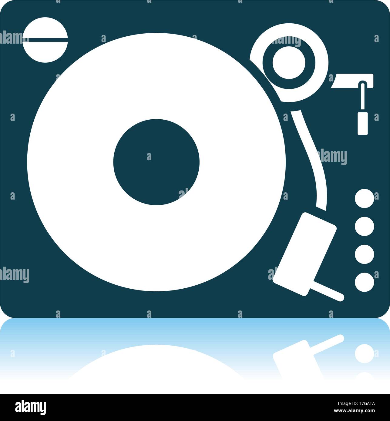 Vinyl Player Icon. Shadow Reflection Design. Vector Illustration Stock ...