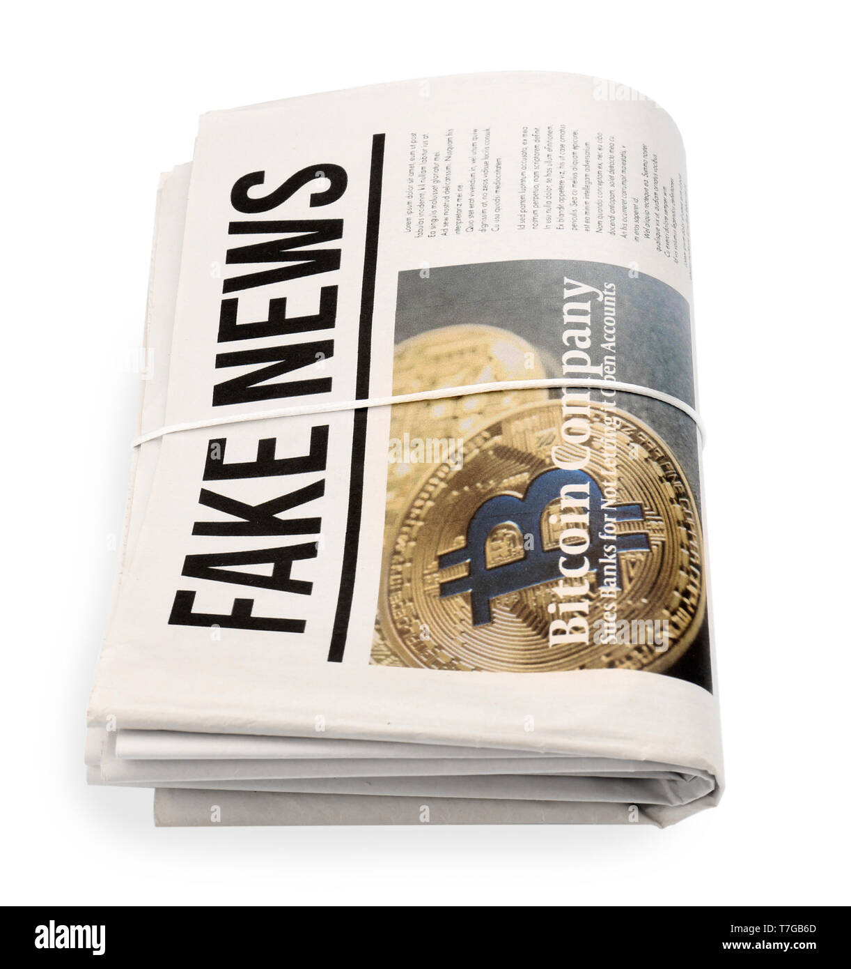 Folded newspapers on white background Stock Photo - Alamy