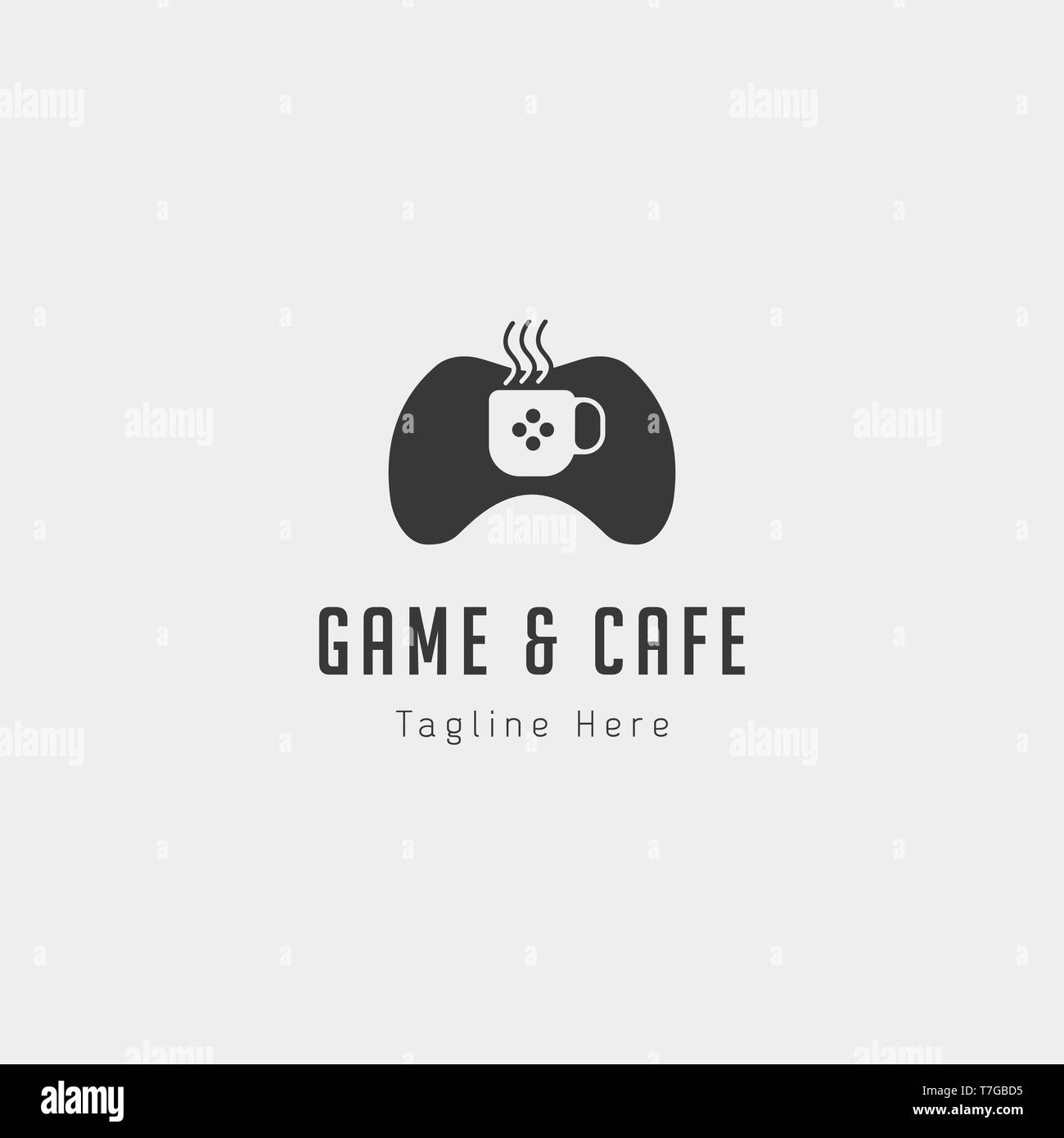 game cafe logo design concept vector illustration icon element - vector ...