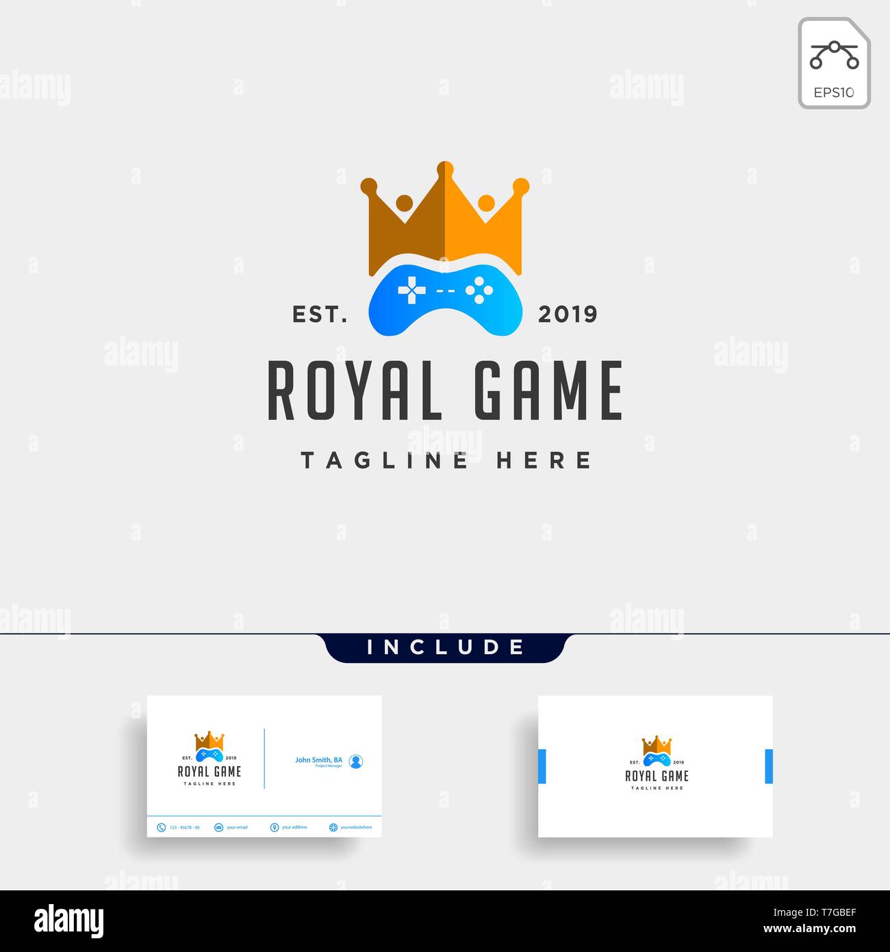 royal game logo design template concept controller - vector Stock ...