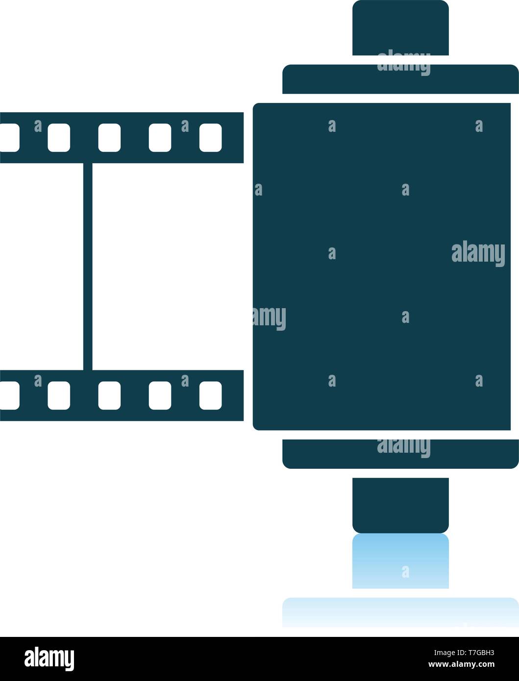 Photo Cartridge Reel Icon. Shadow Reflection Design. Vector ...