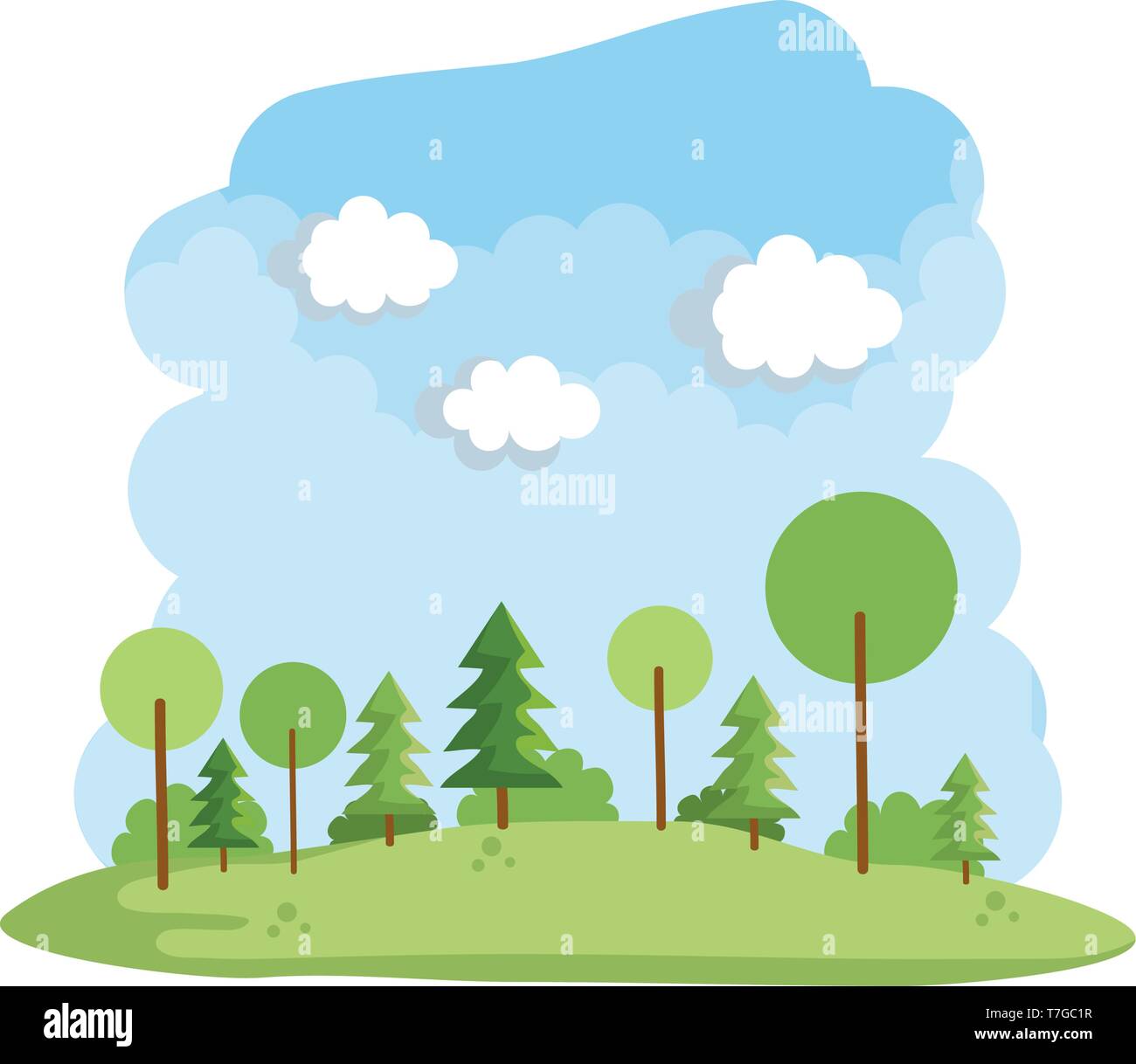 forest field landscape scene Stock Vector Image & Art - Alamy
