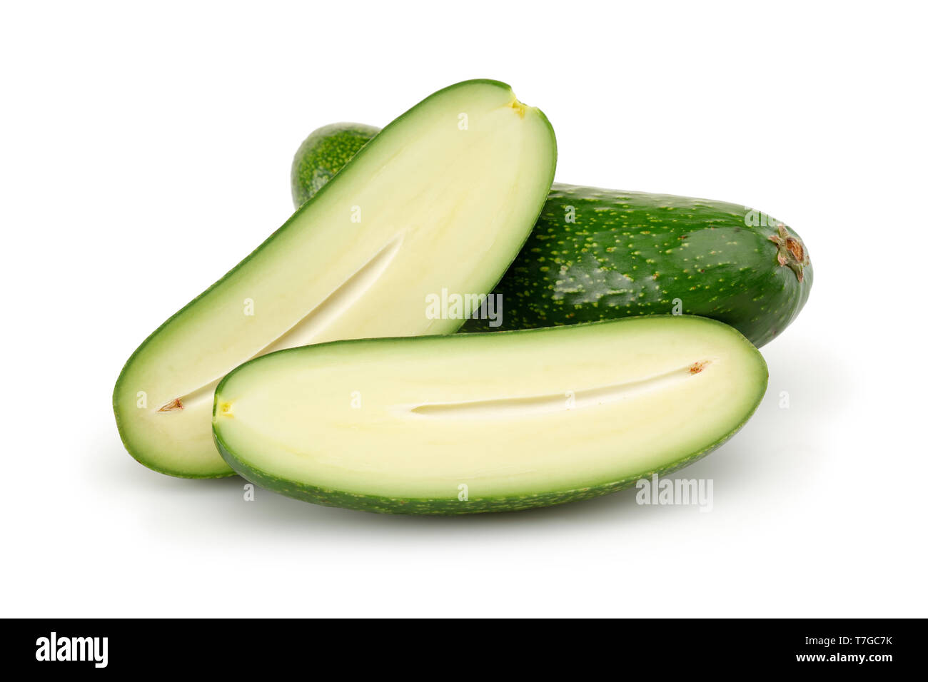 Fresh seedless avocados isolated on white background Stock Photo - Alamy