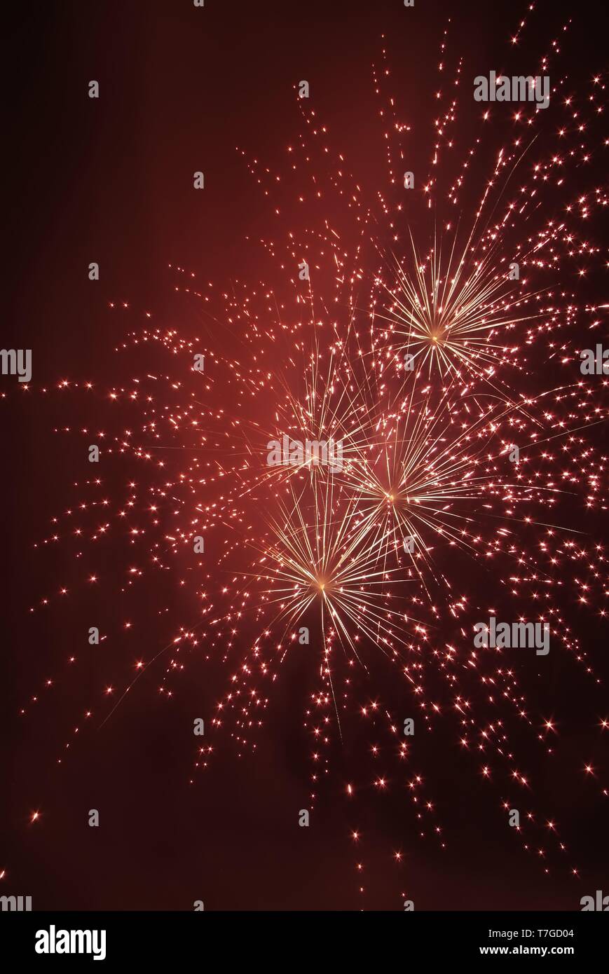 Nice and colorful fireworks in black night Stock Photo - Alamy