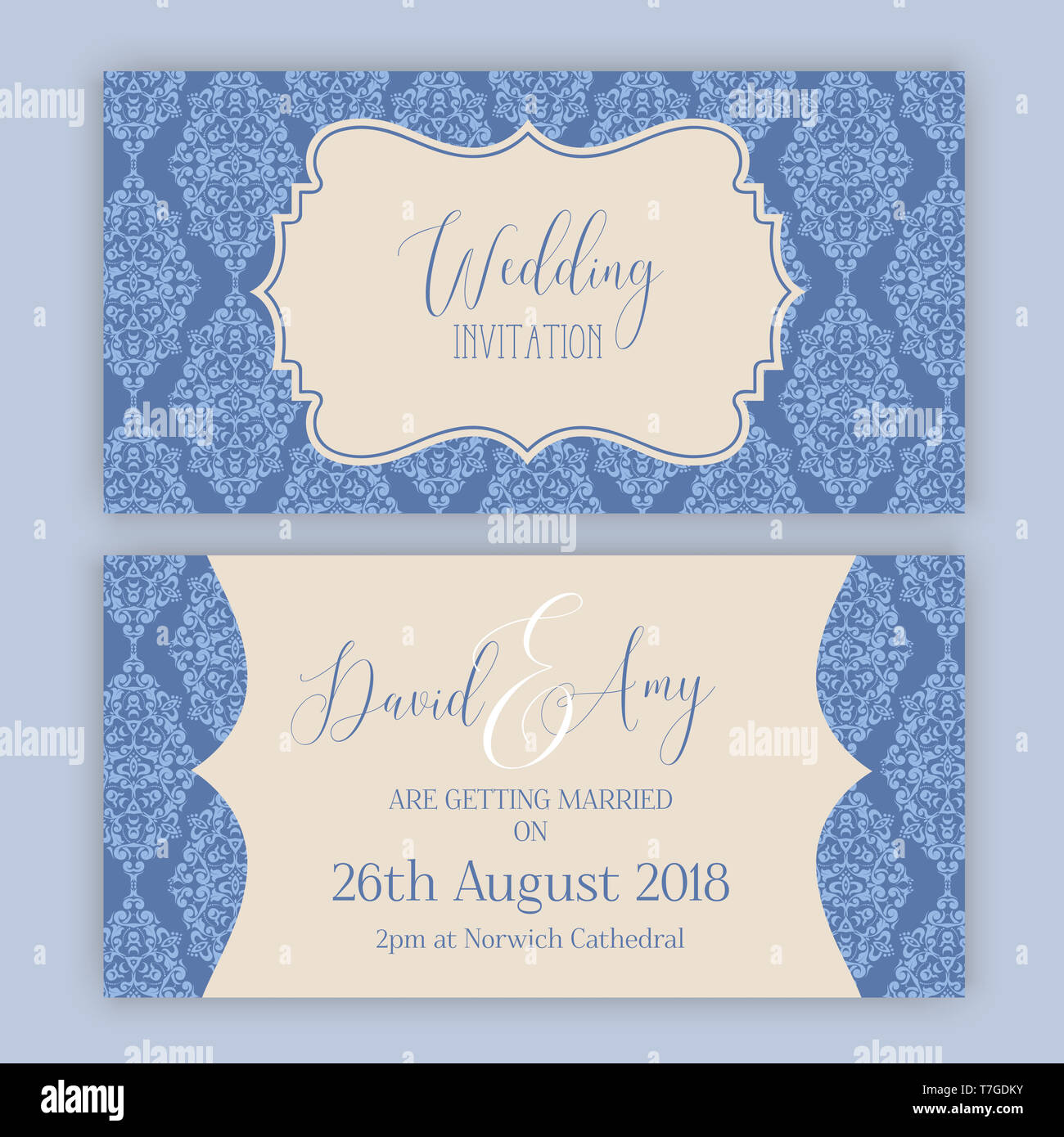 Decorative design for a wedding invitation Stock Photo - Alamy
